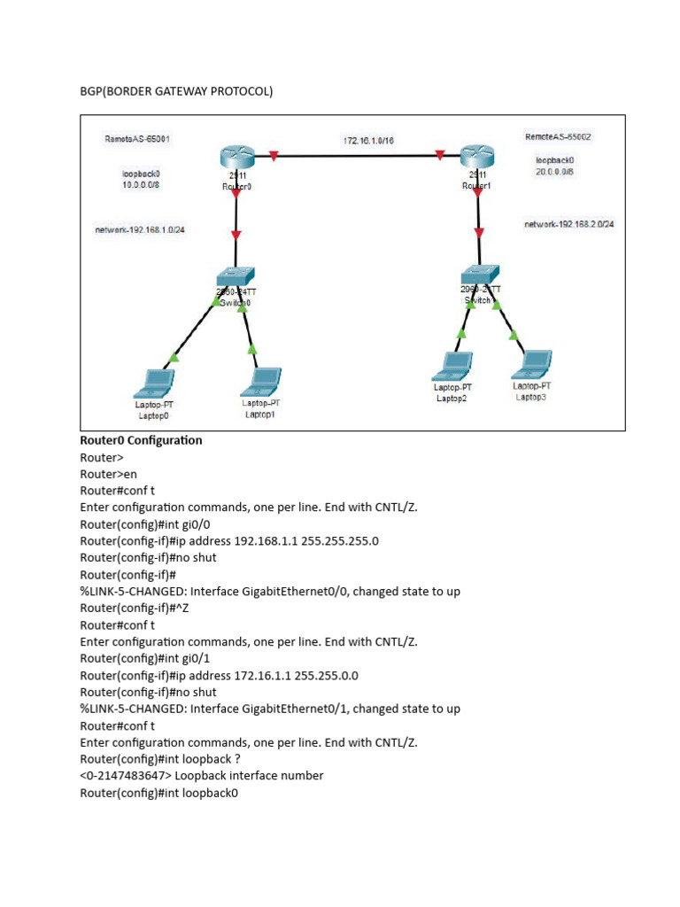 BGP Configuration | PDF | Router (Computing) | Routing BGP Configuration | PDF | Router (Computing) | Routing
