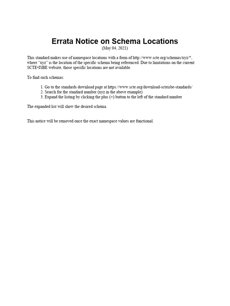 ANSI SCTE 224 2021 Errata Notice | PDF | Uniform Resource Identifier ...