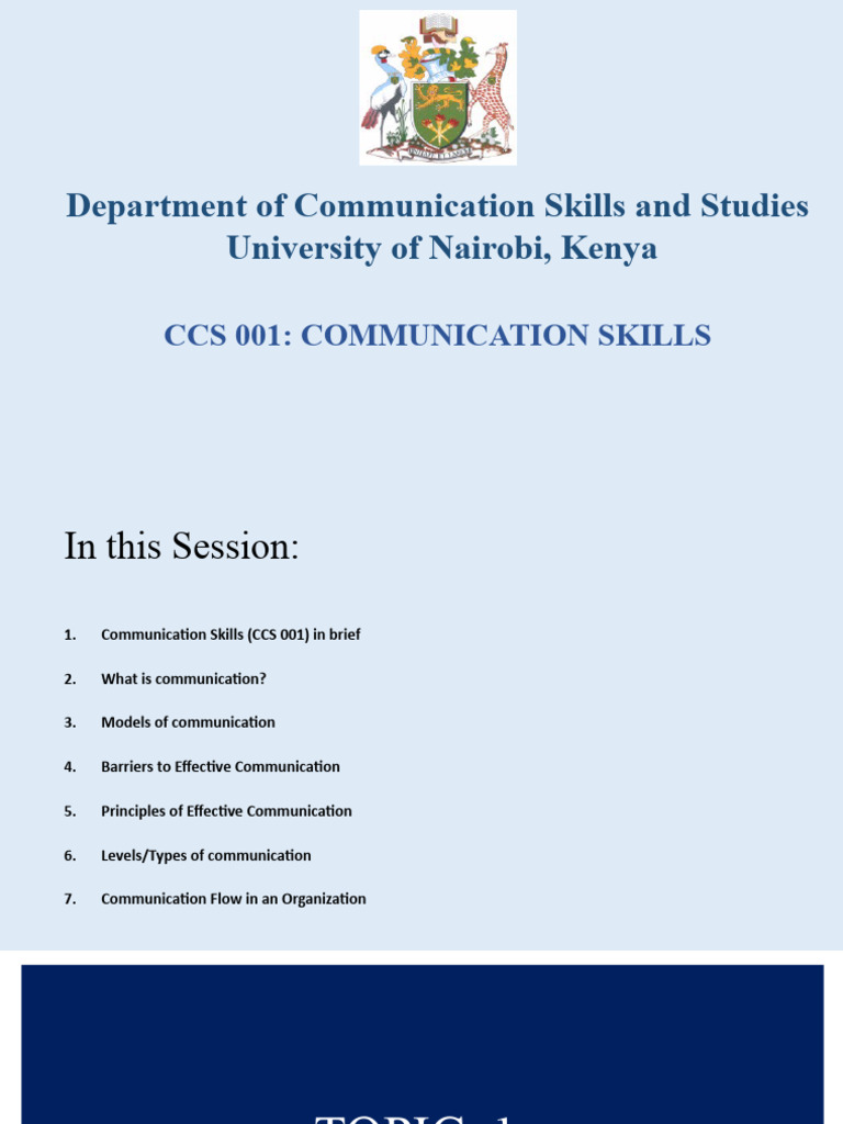 CCS 001 Communication Skills | PDF | Communication | Interpersonal ...