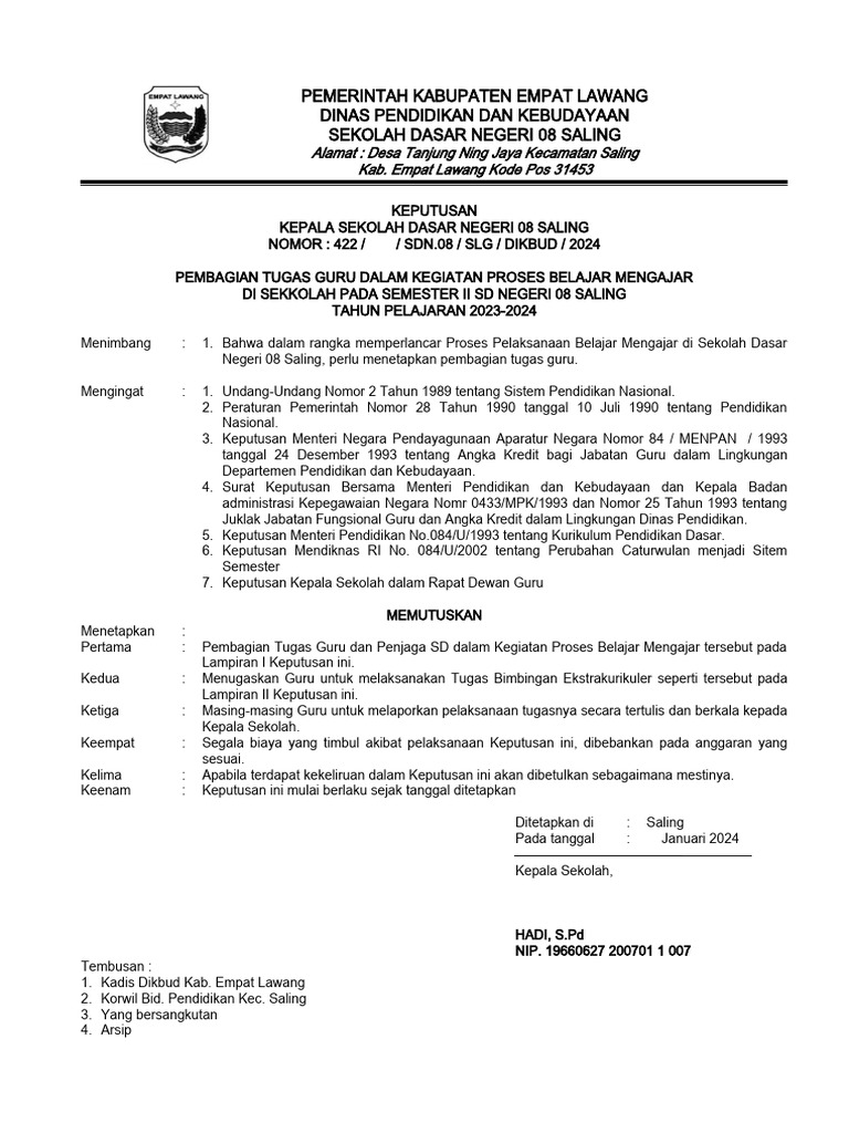 SK PTM 2023 - 2024 Semester II | PDF
