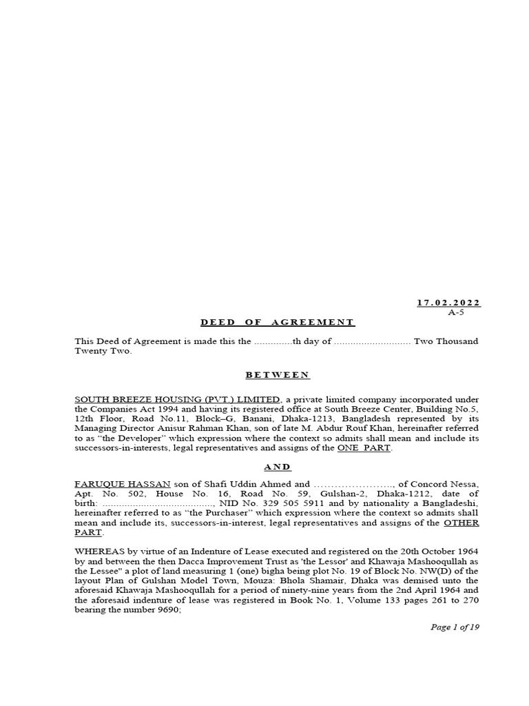 Deed of Agreement (Autograph) A-5 | PDF | Taxes | Deed