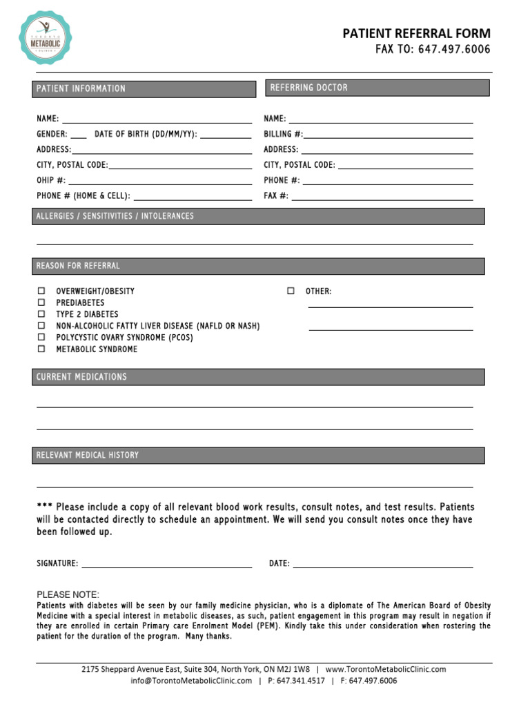TMC Patient Referral Form | PDF