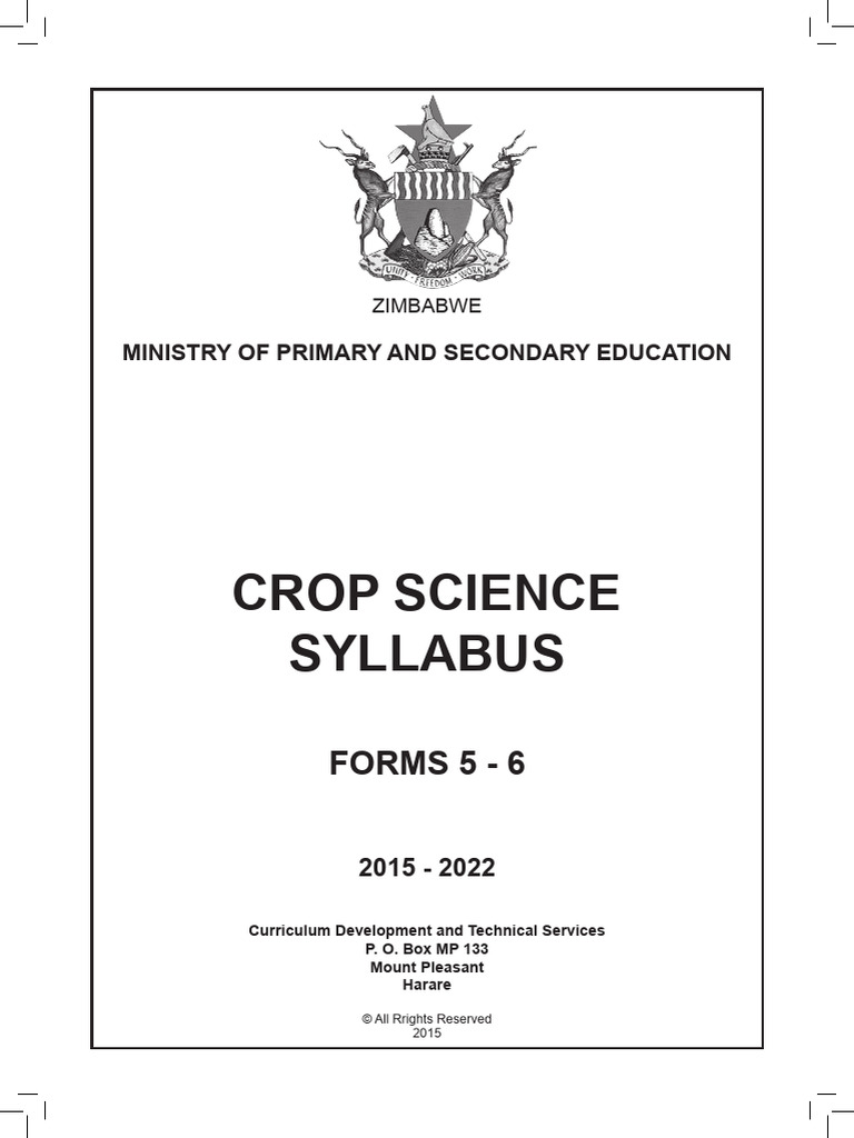 Crop Science Syllabus | PDF | Flowers | Soil