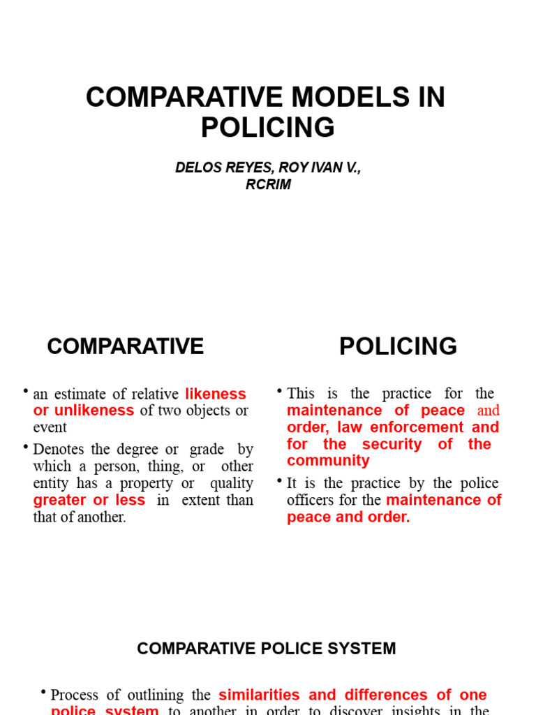 Comparative Models in Policing 2 | PDF | Police | Emergency Services