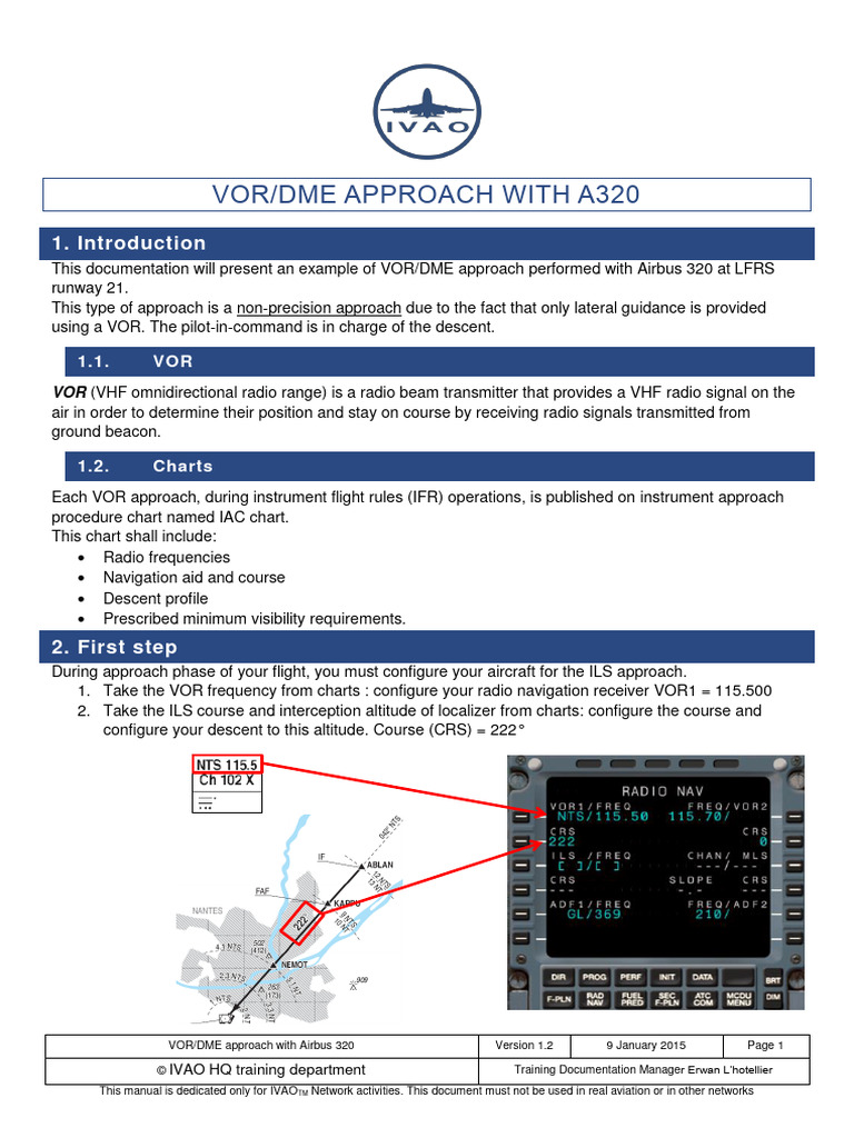 VOR/DME Approach Guide for A320 | PDF | Aviation | Aircraft