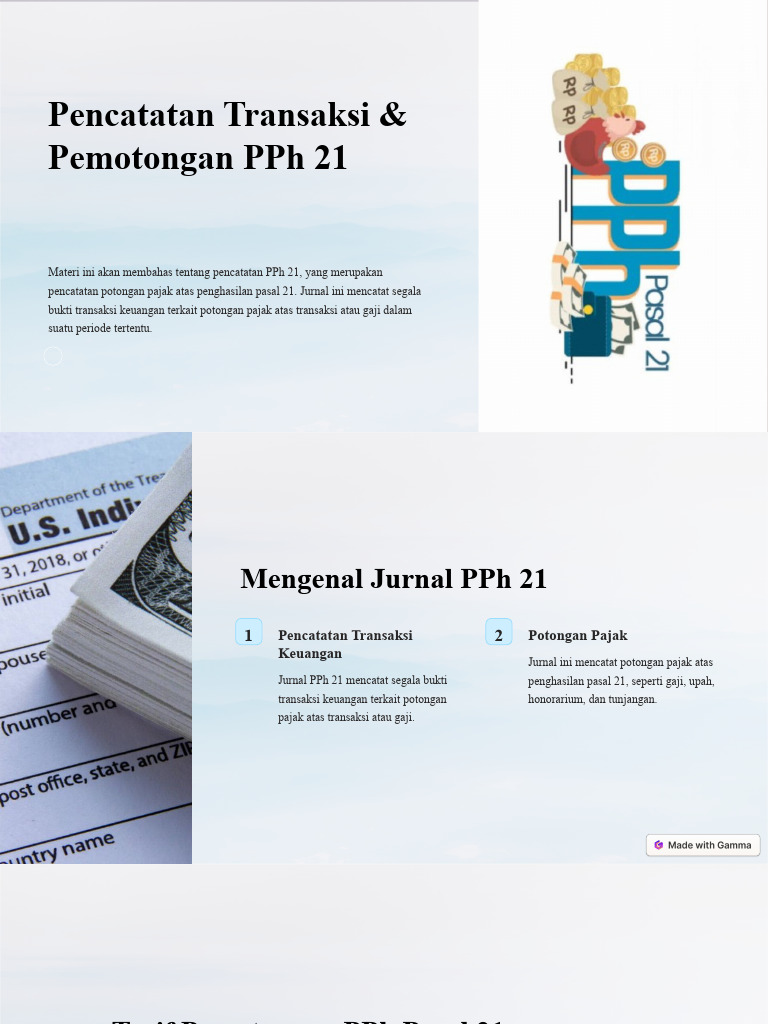Jurnal PPH 21 Ketahui Contoh Pencatatan Transaksi and Pemotongannya | PDF