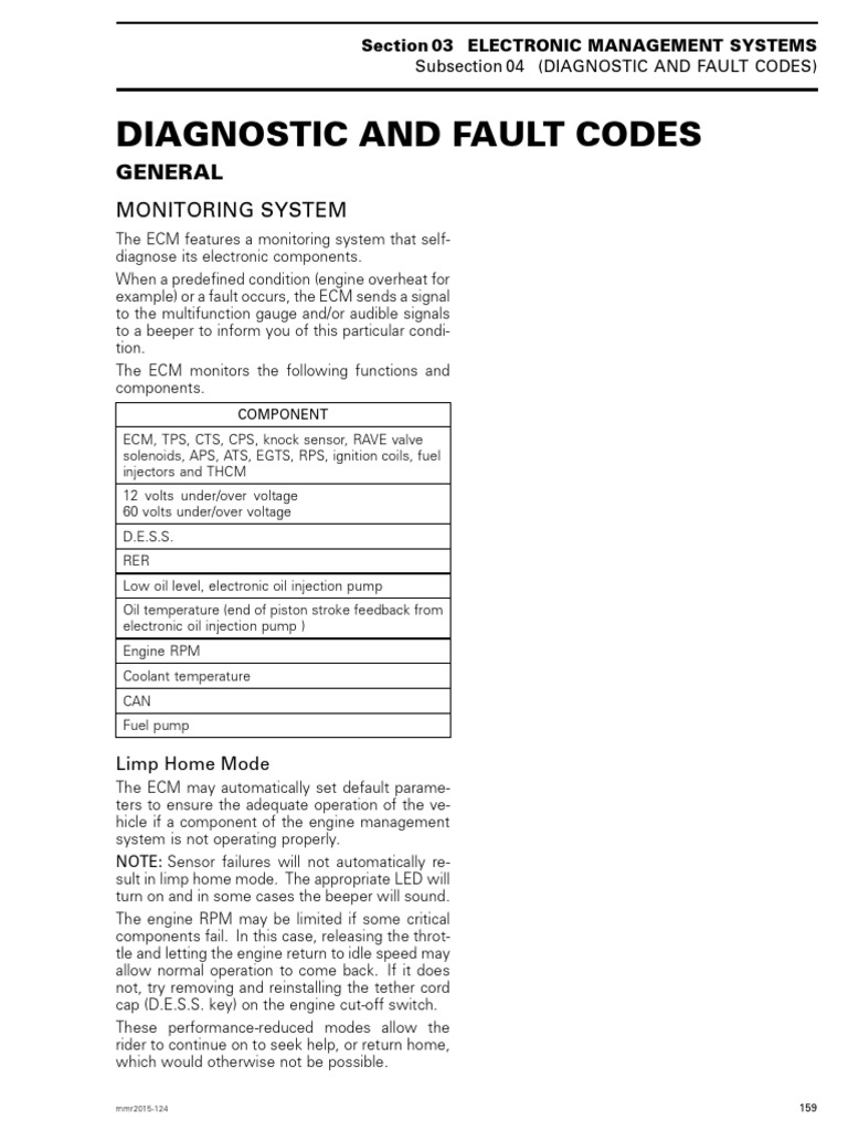 SKI-DOO Diagnostic and Fault Codes (SUMMIT X) - Shop Manual - 04cchhAAA ...