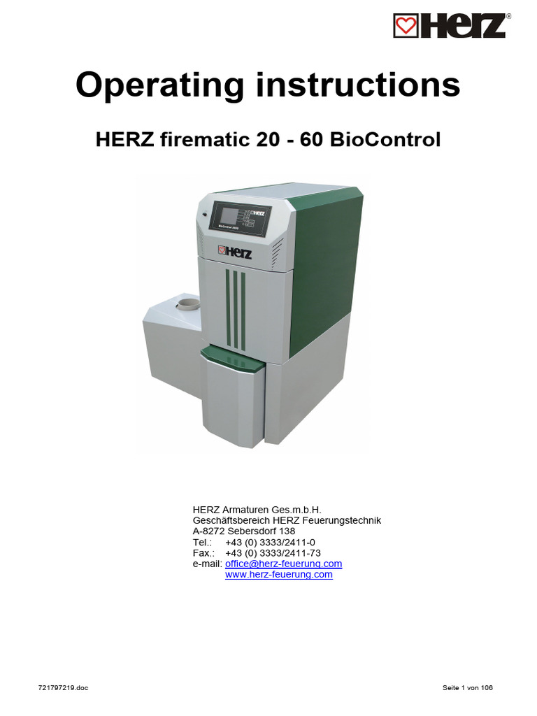 Betriebsanleitung Firematic 20-60 BioControl Englisch V 2.4 | PDF ...
