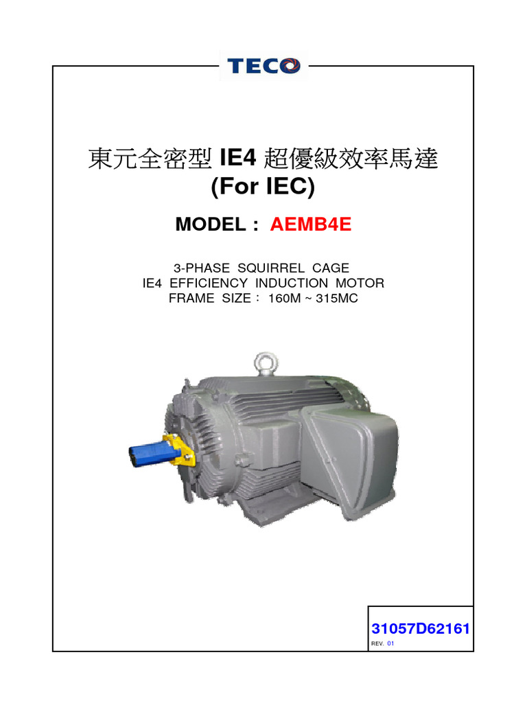 5) AHU Motor - Teco | Download Free PDF | Electric Motor | Equipment