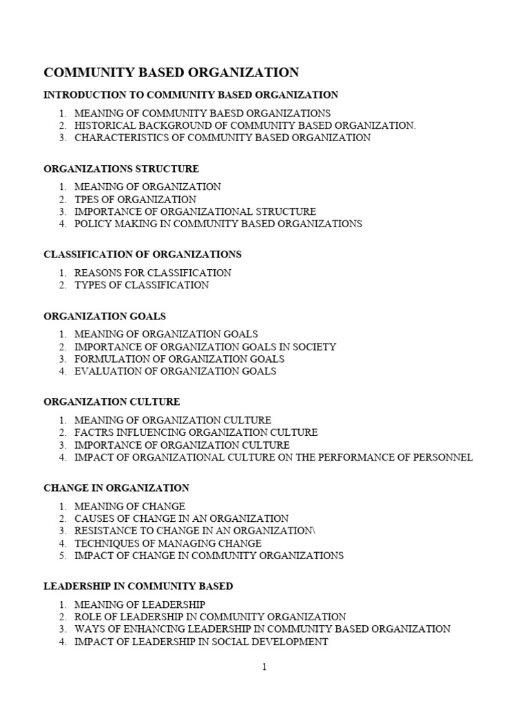 Community Based Organization | PDF | Motivational | Motivation
