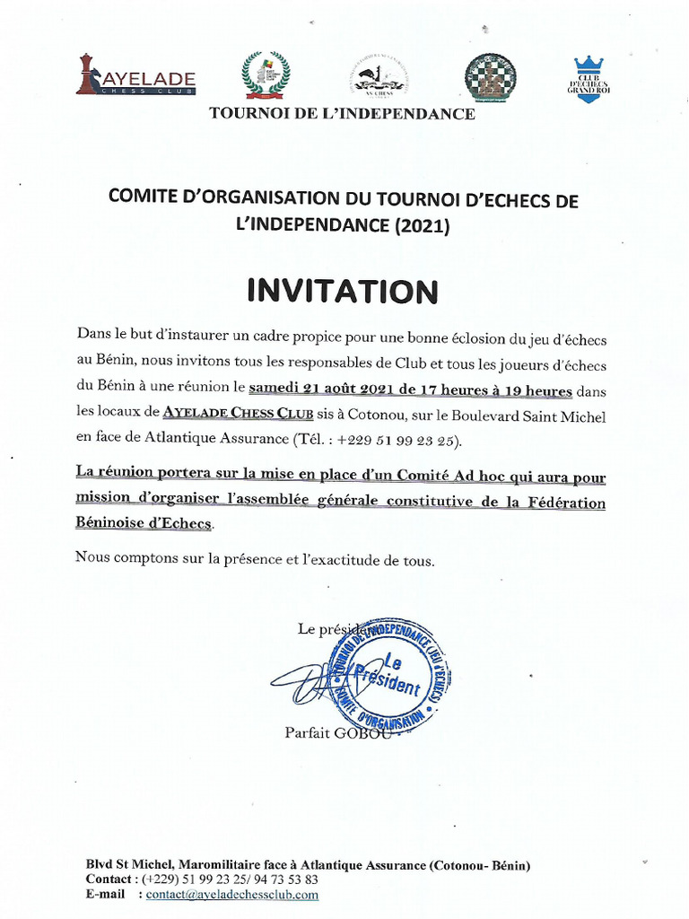 Scan Invitation Tournoi | PDF