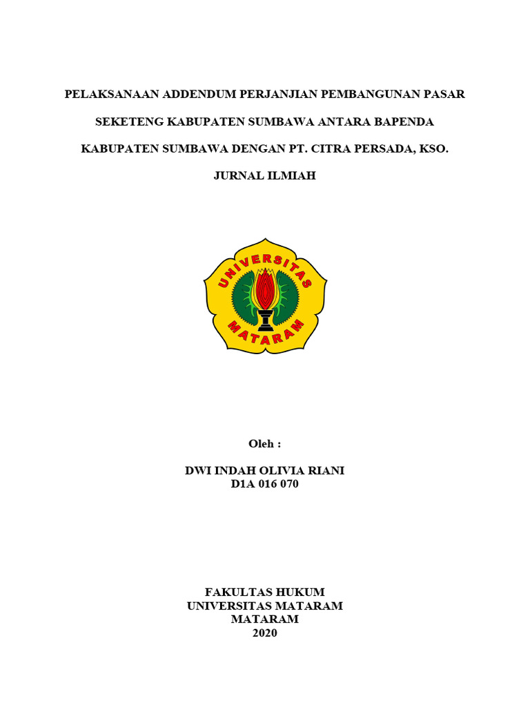 Dwi Indah Olivia R D1a016070 | PDF | Bisnis | Hukum