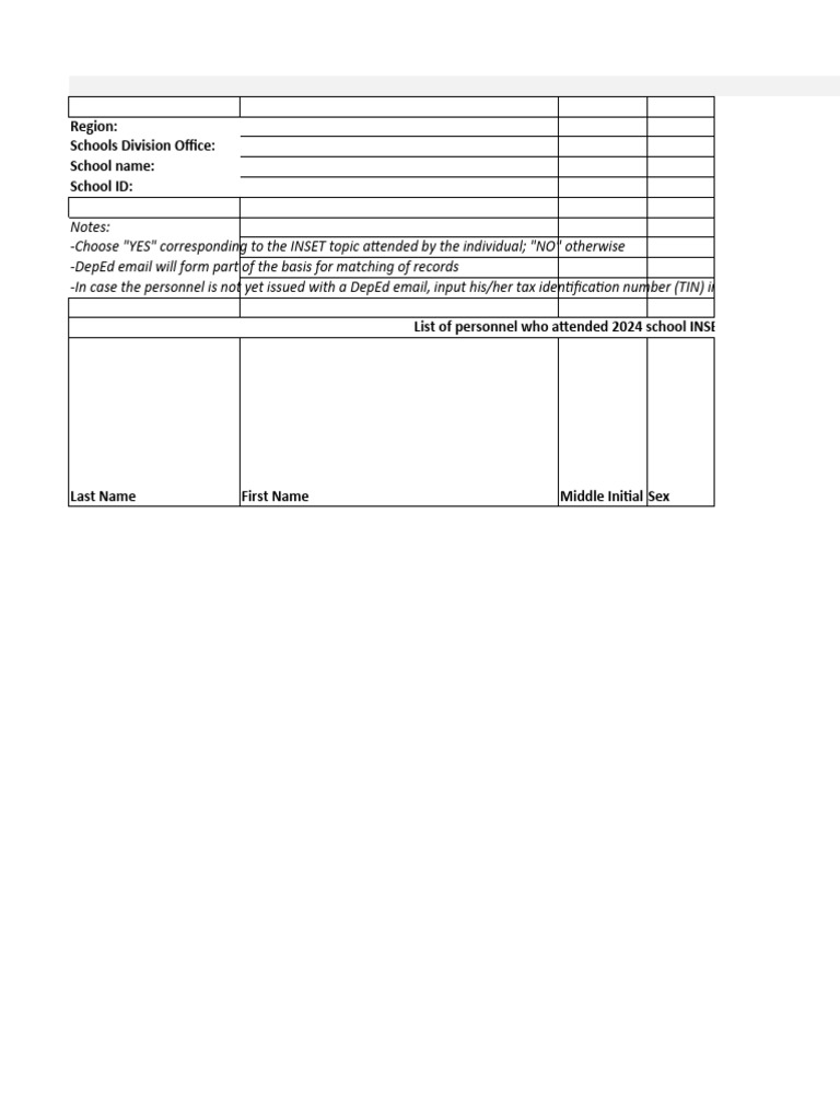 School INSET Template | PDF | Schools | Teachers