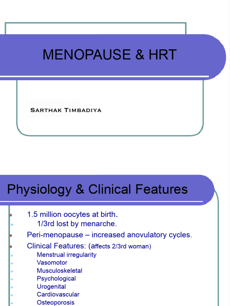 Menopause and HRT | PDF | Menopause | Hormone Replacement Therapy