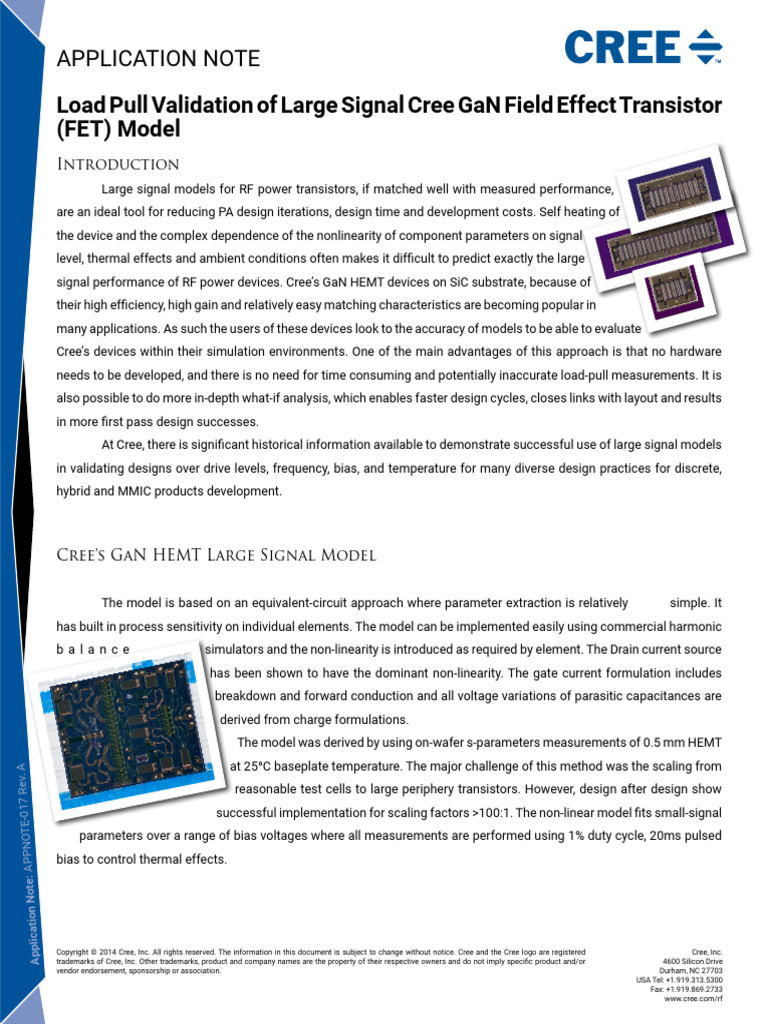 017-App Note A LOAD PULL | PDF | Transistor | Field Effect Transistor