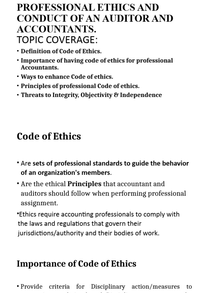 Auditor Ethics and Conduct Guide | PDF | Audit | Accounting