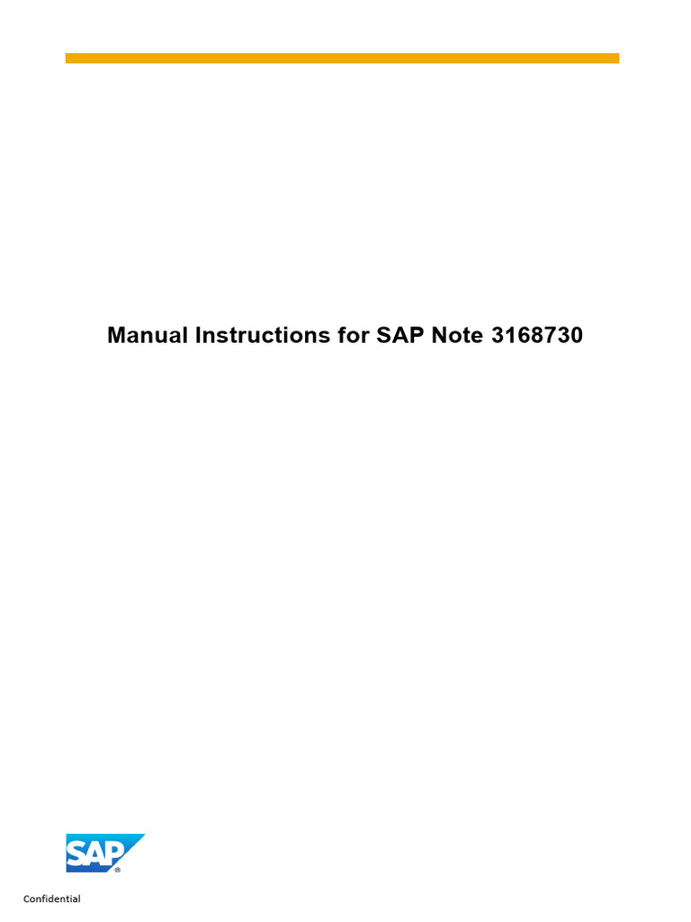 Manual Instructions For SAP Note 3168730 | PDF | Data Management ...
