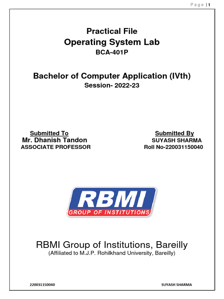 Suyash Sharma OS File | PDF | Operating System | Scheduling (Computing)