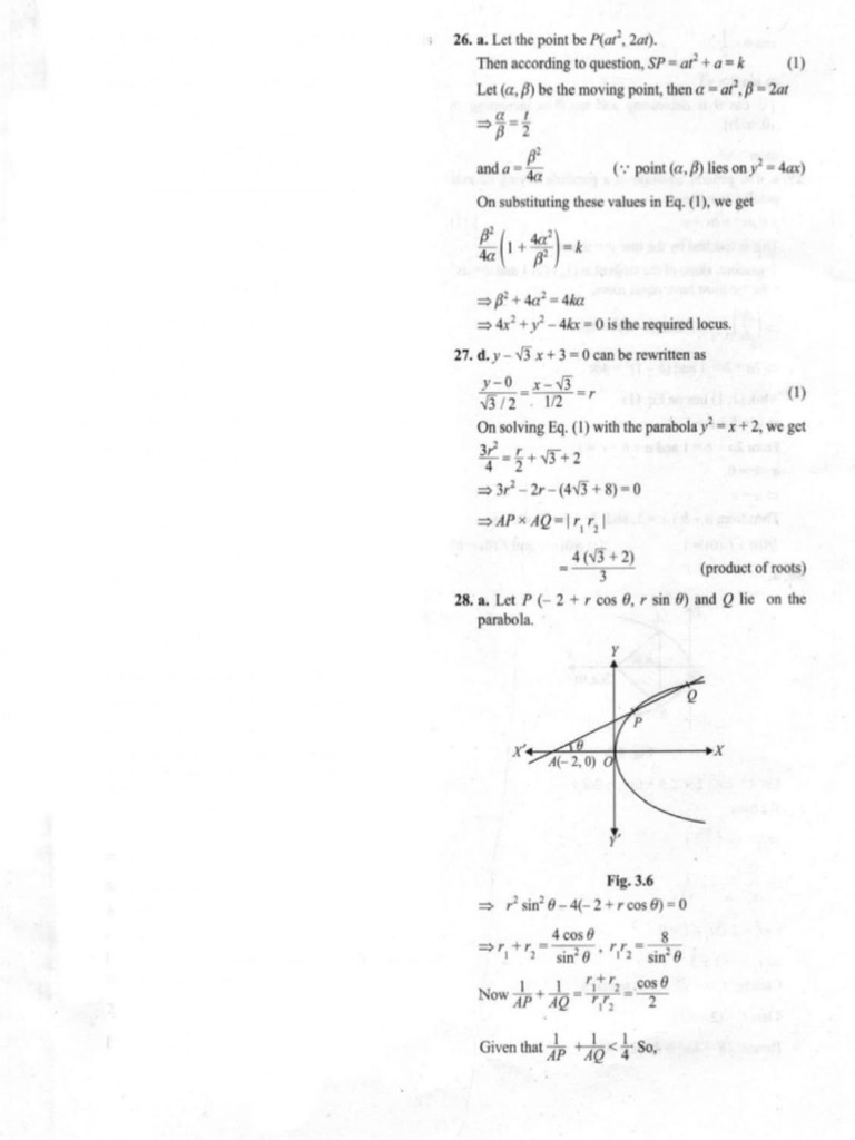 Parabola Practice Hints | PDF