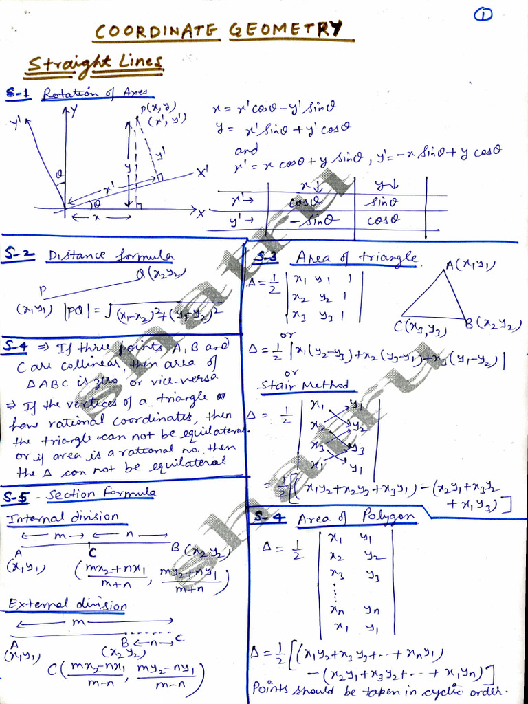 Formulae Coordinate-Geometry Shatru | PDF
