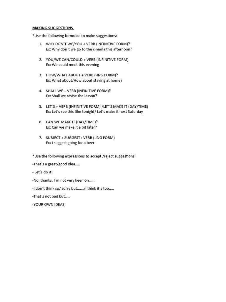 Making Suggestions-Practical English | PDF