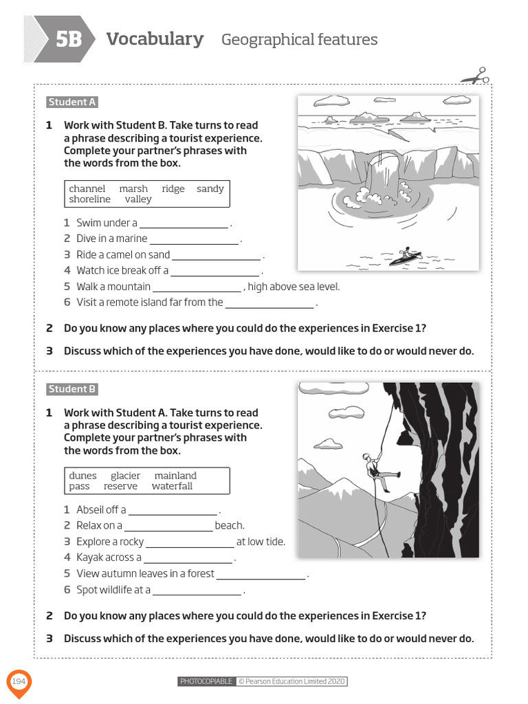 Geographical Features Vocabulary Exercises | PDF | Earth Sciences ...
