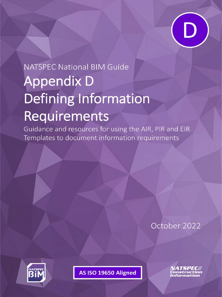 NATSPEC National BIM Guide Appendix D - Defining Information ...