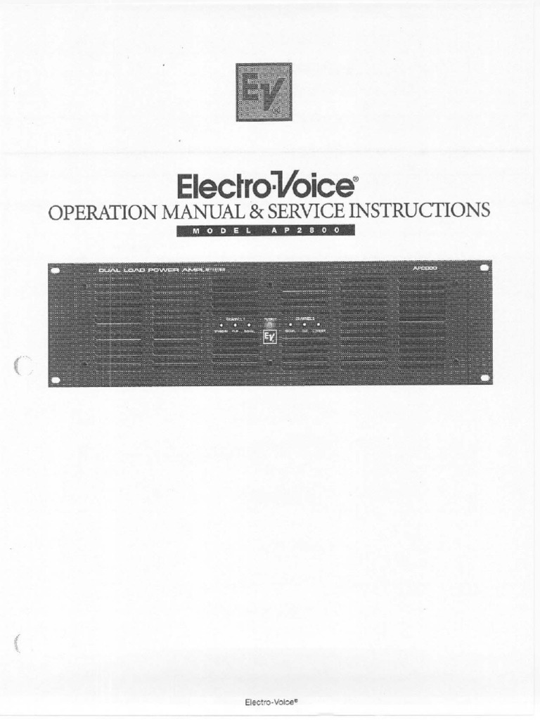AP2800 Operation & Service Manual | PDF