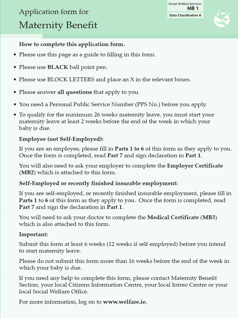 Maternity Benefit Application Guide | PDF | Business | Economies