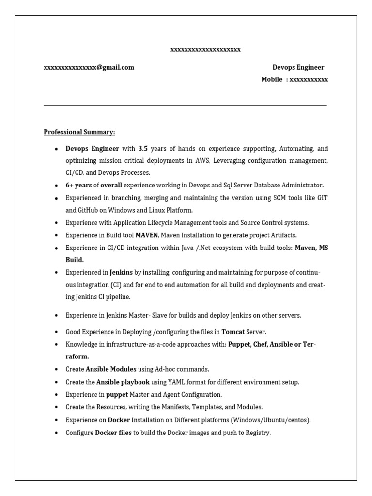 DevOps Resume 33 | PDF | Cloud Computing | Information Technology