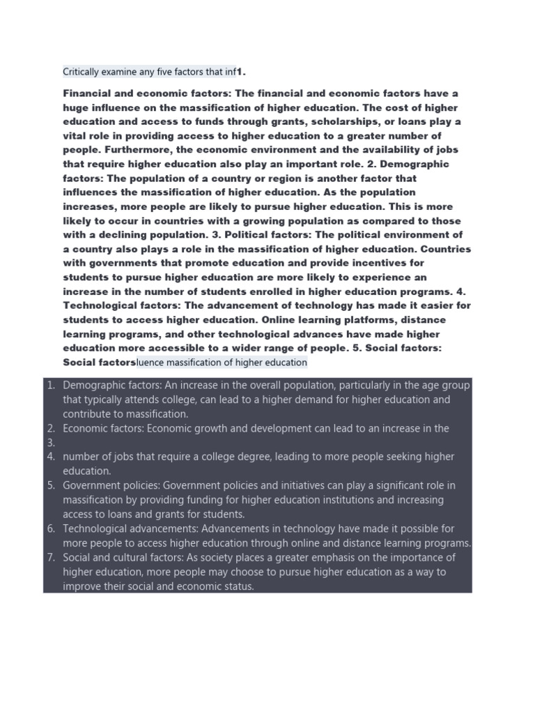 Critically Examine Any Five Factors That Inf1 | PDF