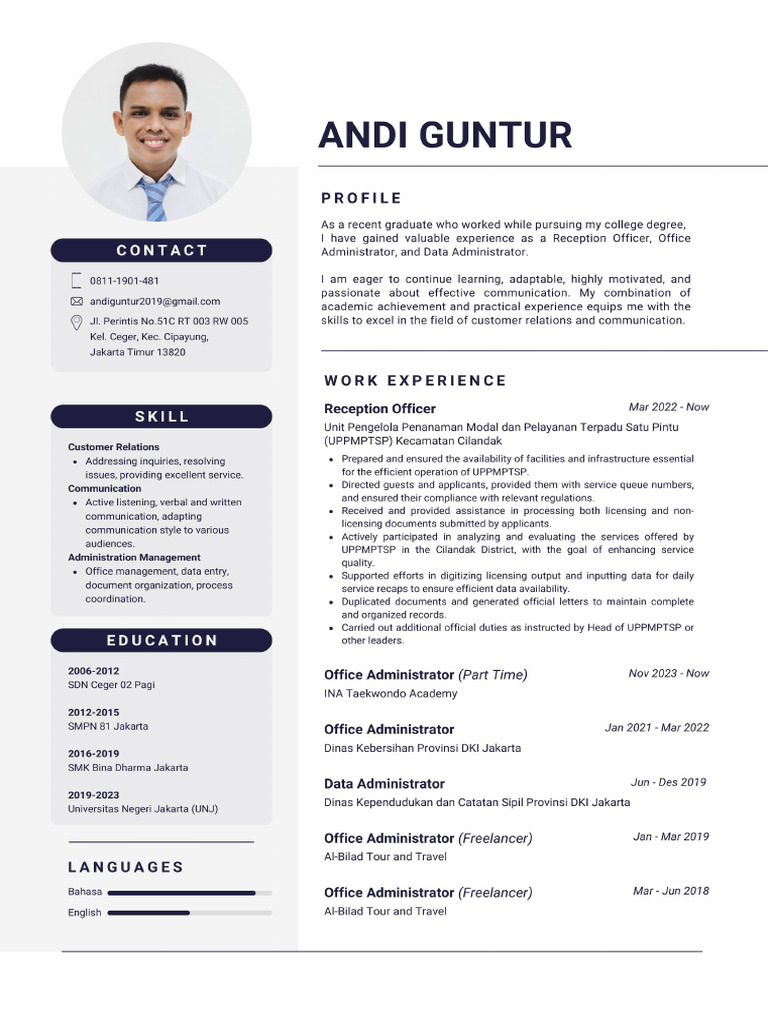 CV Andi Guntur | PDF