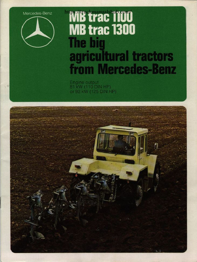 Mercedes Benz MB-trac 1100 - MB Trac 1300 Brochure & Specifications | PDF