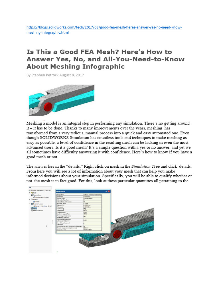 Is This A Good FEA Mesh | PDF