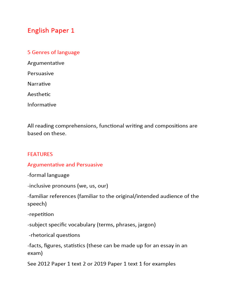 English Paper 1 | PDF | Essays | Narrative