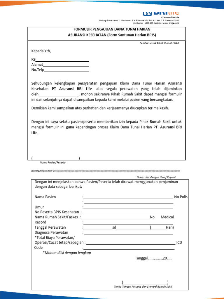 Contoh Form Dana Tunai Harian | PDF
