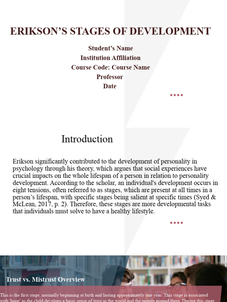 Erikson's Stages of Development-1 | PDF | Adolescence | Self Esteem