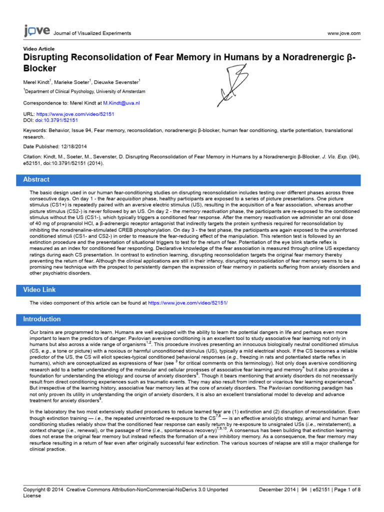 2014 Jove-Protocol-52151-Disrupting-Reconsolidation-Fear-Memory-Humans ...