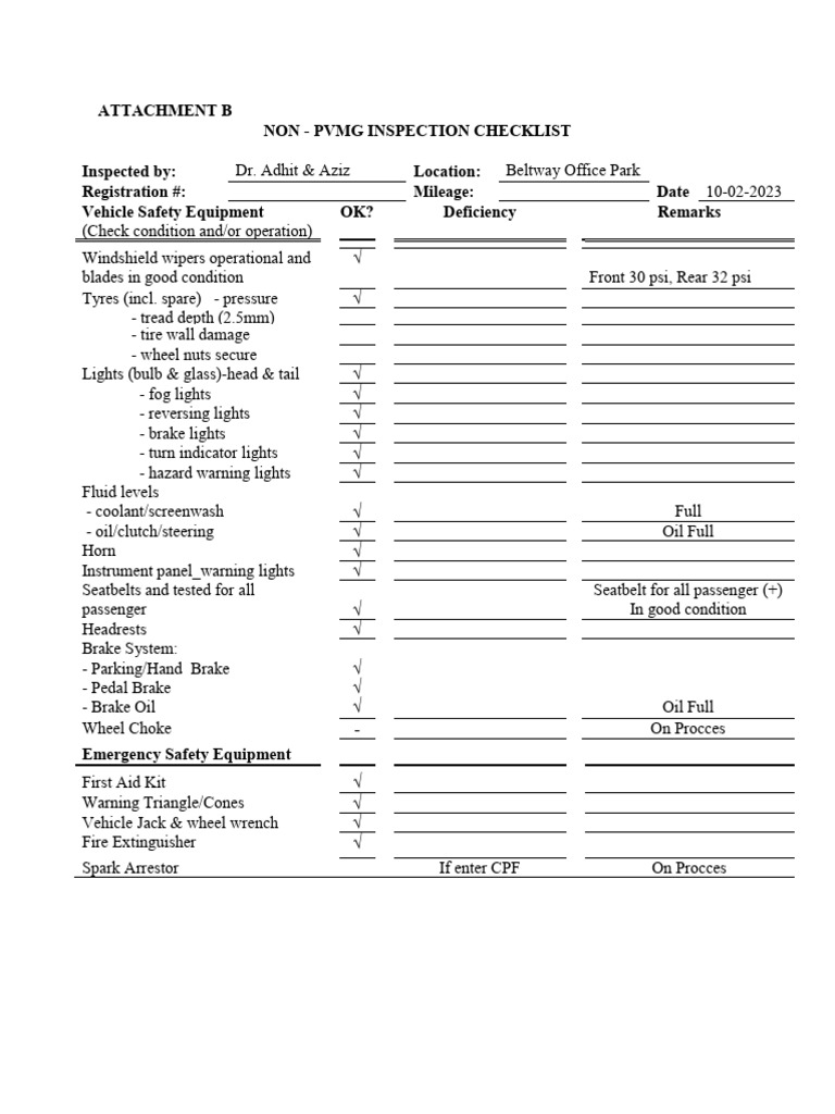 Attach. B - Non PVMG Checklist FORM | PDF