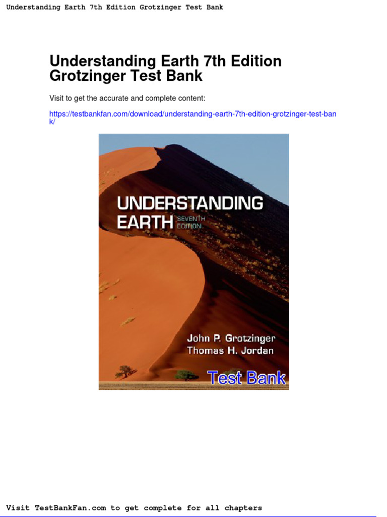Dwnload Full Understanding Earth 7th Edition Grotzinger Test Bank PDF | PDF Dwnload Full Understanding Earth 7th Edition Grotzinger Test Bank PDF | PDF