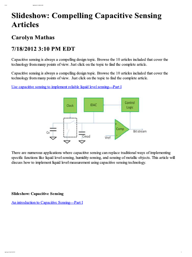 Capacitive Sensing | PDF