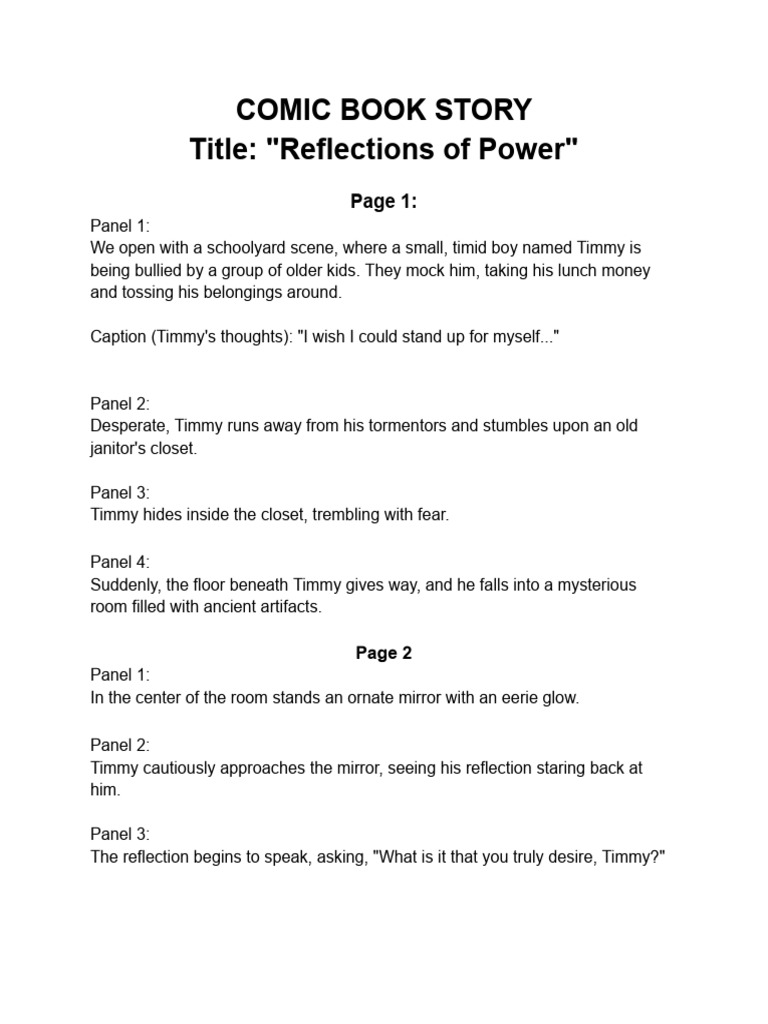 COMIC BOOK STORY Reflections of Power | PDF