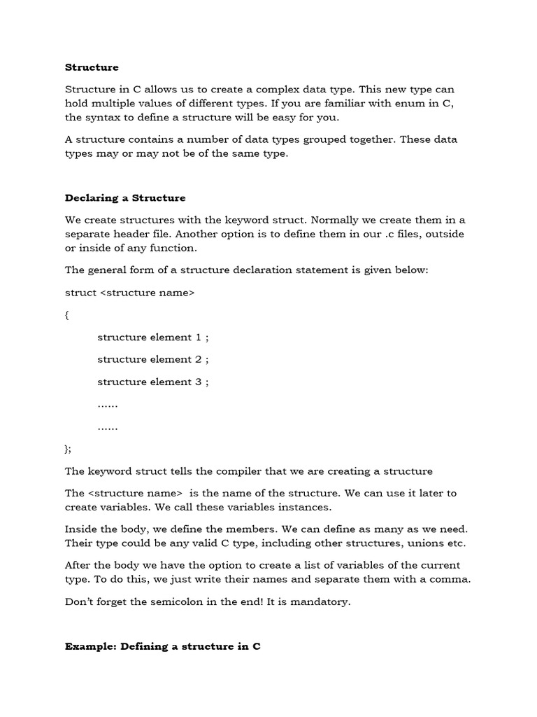 Structure In C Pdf Pointer Computer Programming Computer Programming 