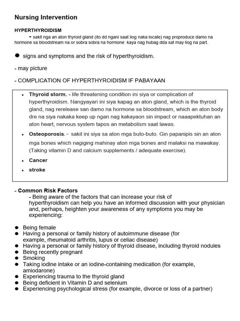 Nursing Intervention - Script - Health Teach | PDF | Chronic ...