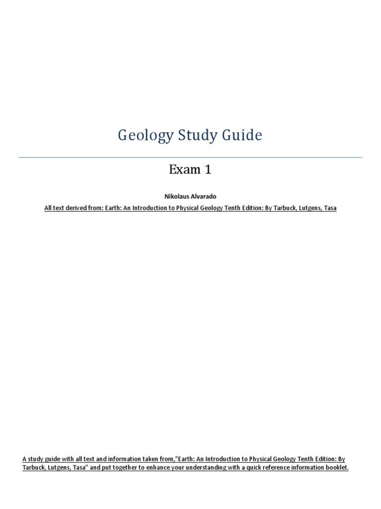 Geology Study Guide One Through Seven | PDF | Weathering | Lava