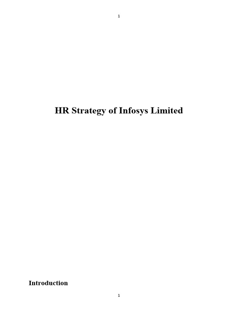 HR Strategy of Infosys Limited | PDF | Recruitment | Employee Retention