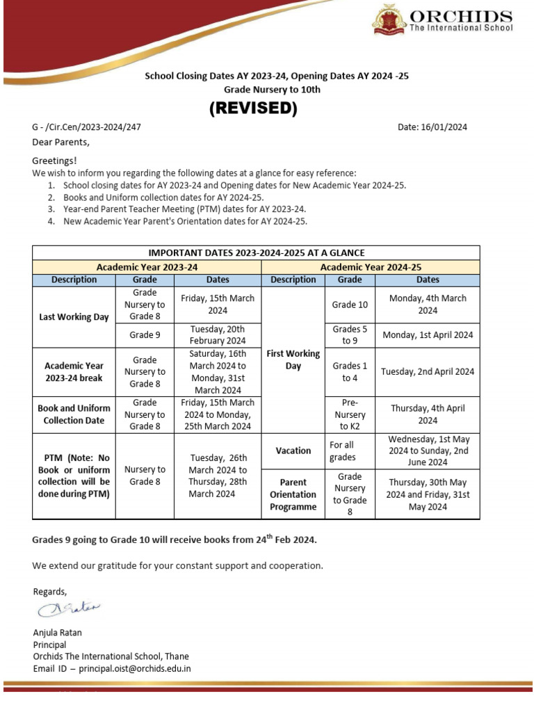 School Closing and Opening Revised 1 | PDF