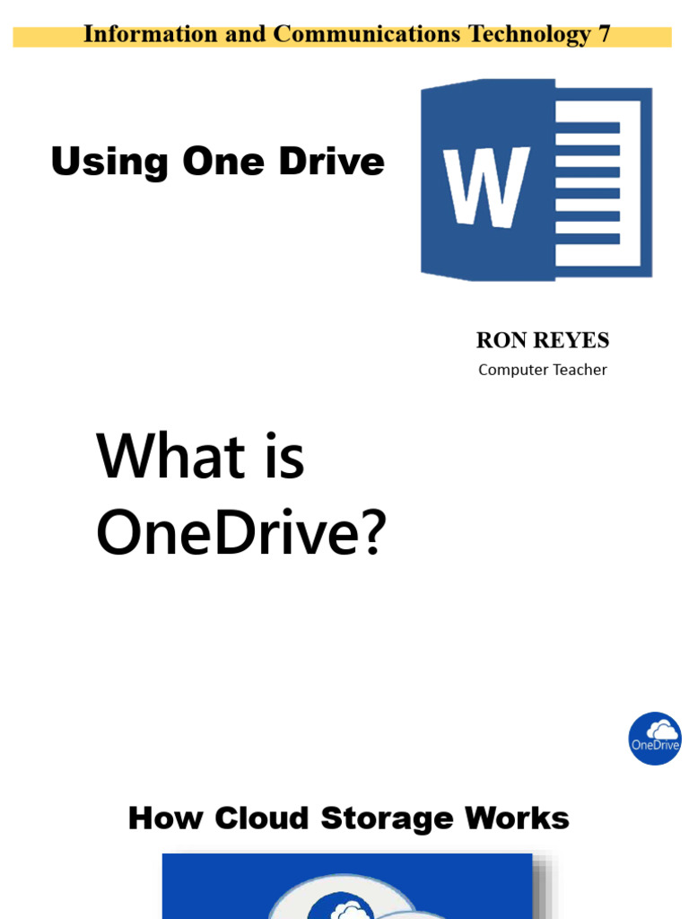 Lesson 2 Using One Drive | PDF