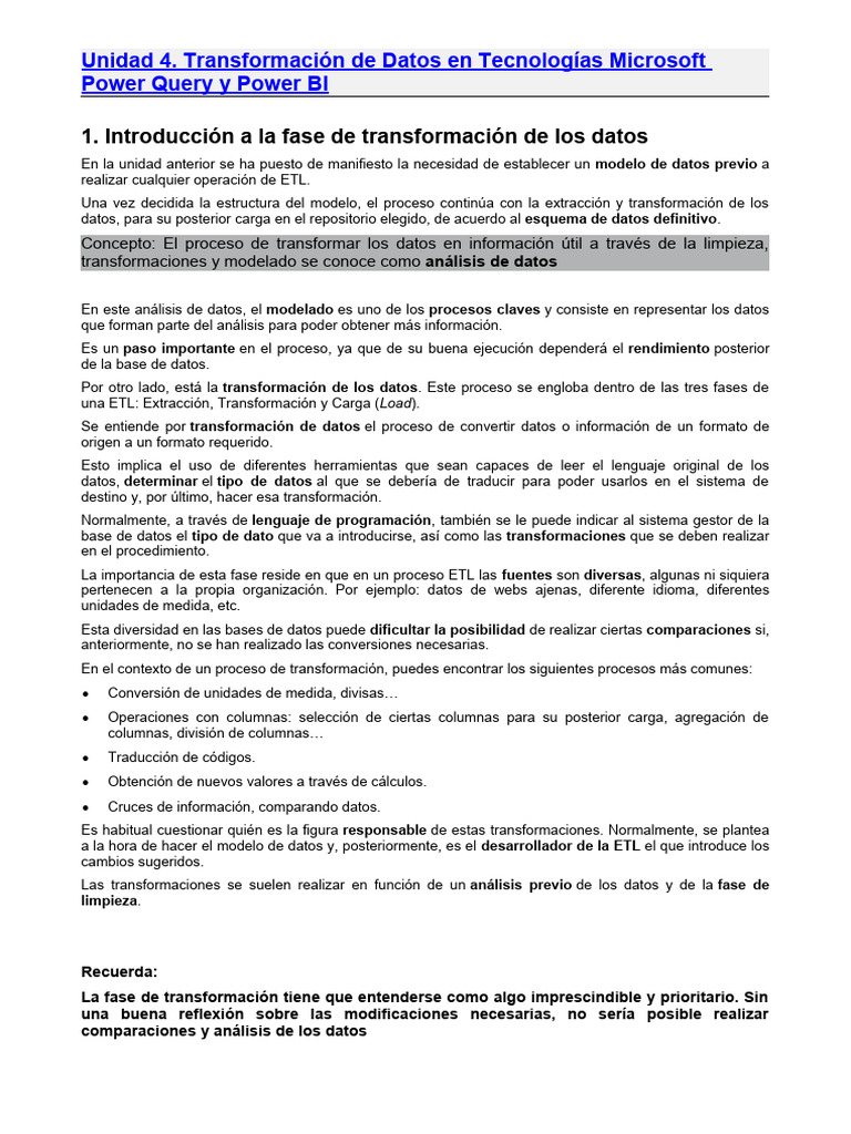 04-Transformación de Datos en Tecnologías Microsoft Power Query y Power ...
