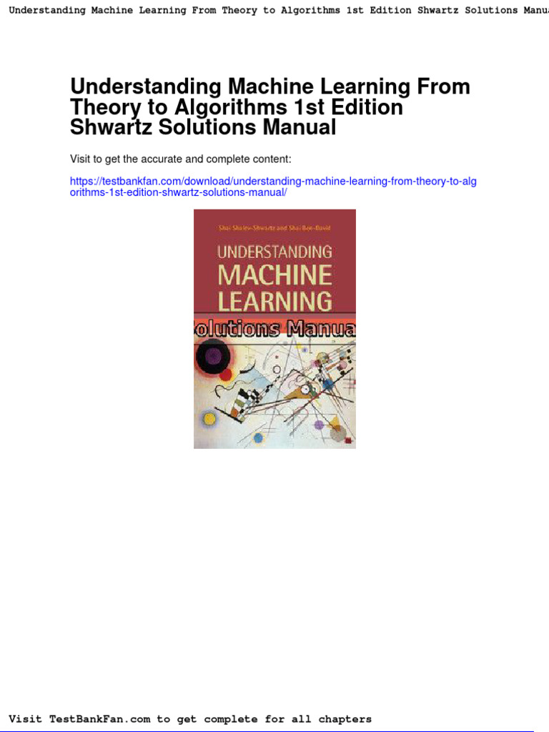 Dwnload Full Understanding Machine Learning From Theory To Algorithms ... Dwnload Full Understanding Machine Learning From Theory To Algorithms ...